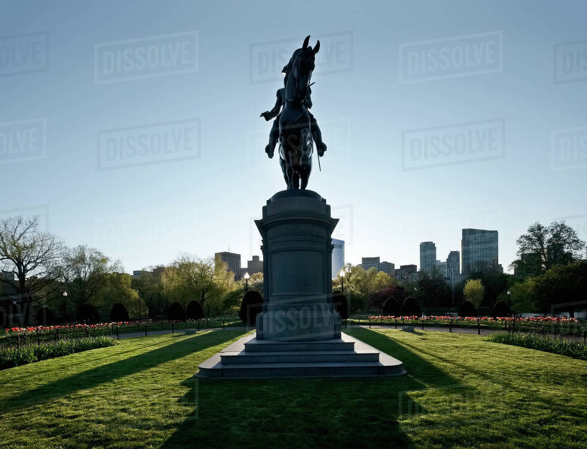 Massachusetts, Boston, Statue of George Washington in Boston Public ...