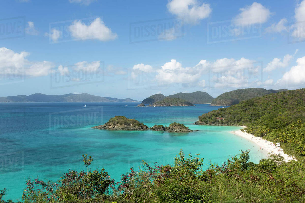 USA, Virgin Islands, St. Thomas, Landscape with Caribbean Sea - Royalty ...