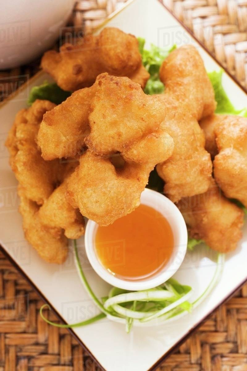 Asian chicken nuggets with apricot sauce - Royalty-free Stock Photo ...