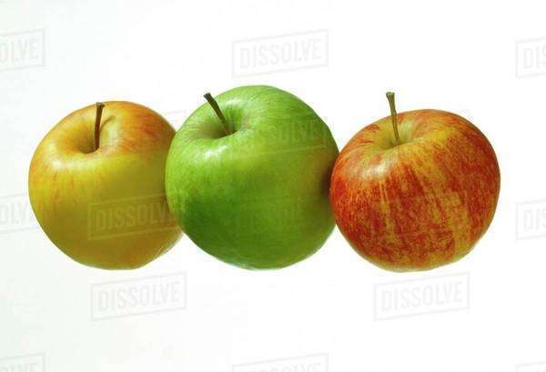Three assorted Apples - Royalty-free Stock Photo | Dissolve