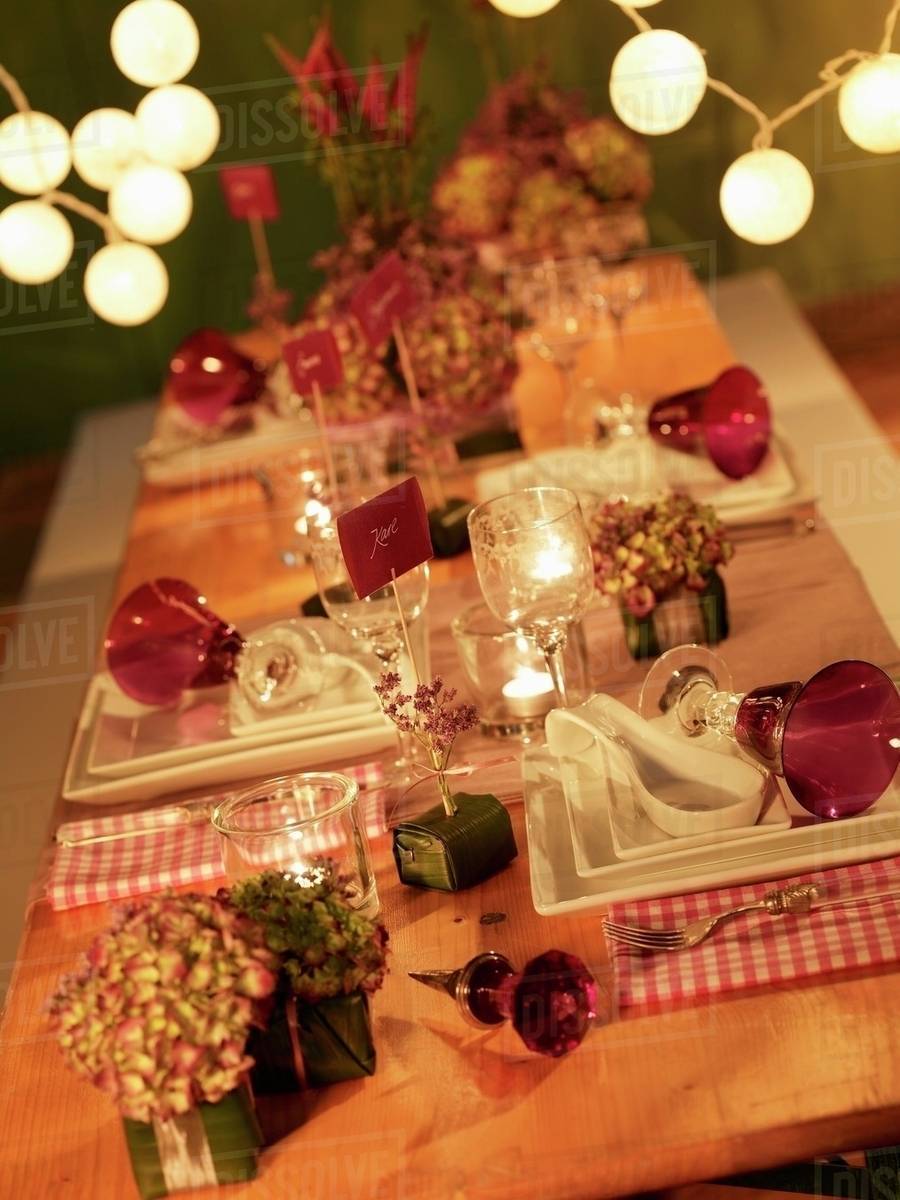 Table laid for special occasion - Stock Photo - Dissolve