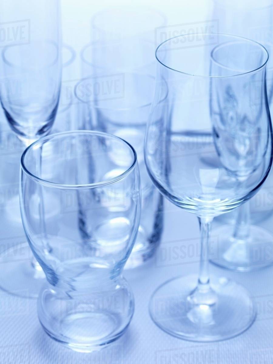 Various empty glasses - Royalty-free Stock Photo | Dissolve