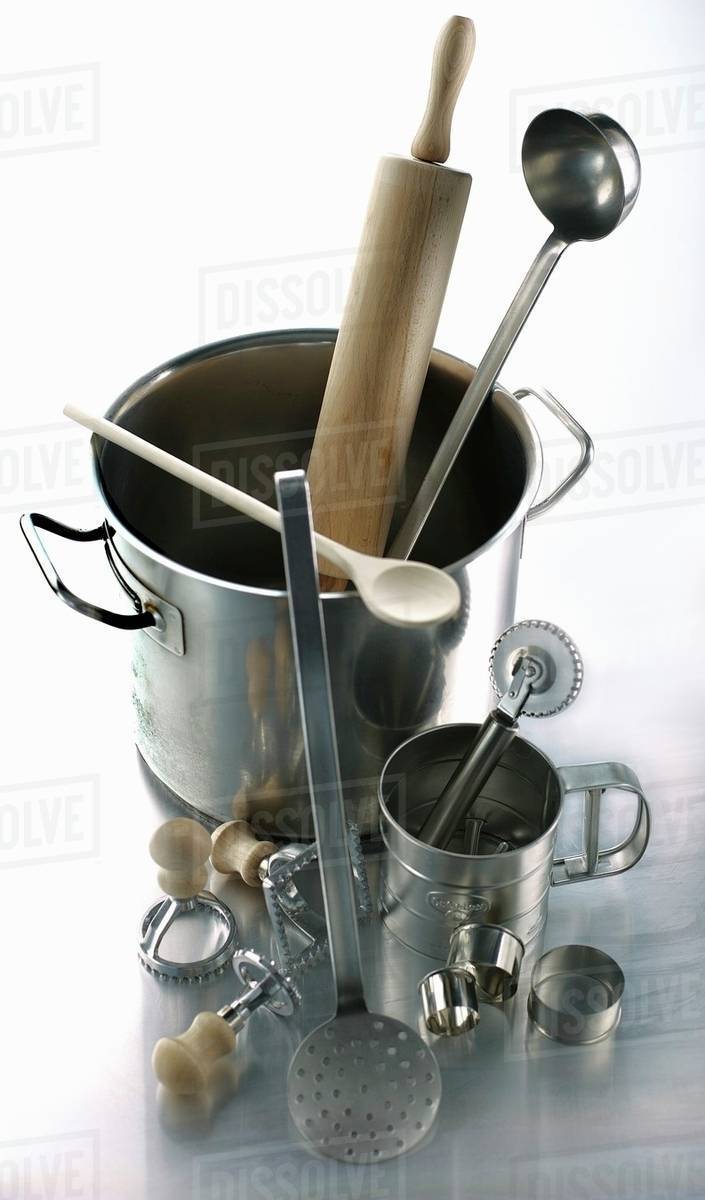 Various utensils for making pasta dishes - Stock Photo - Dissolve