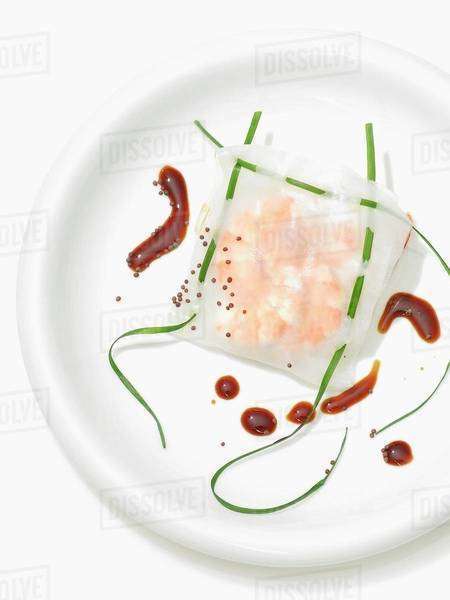 Rice paper packet filled with shrimps - Royalty-free Stock Photo | Dissolve