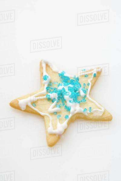 A star biscuit decorated with blue sugar - Royalty-free Stock Photo ...