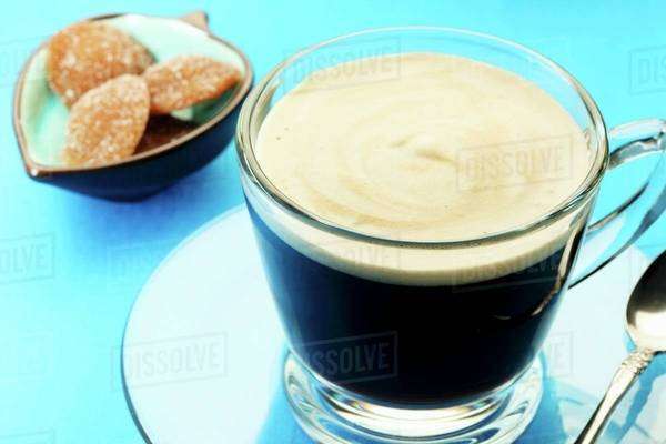 Cafe creama in a glass cup - Stock Photo - Dissolve