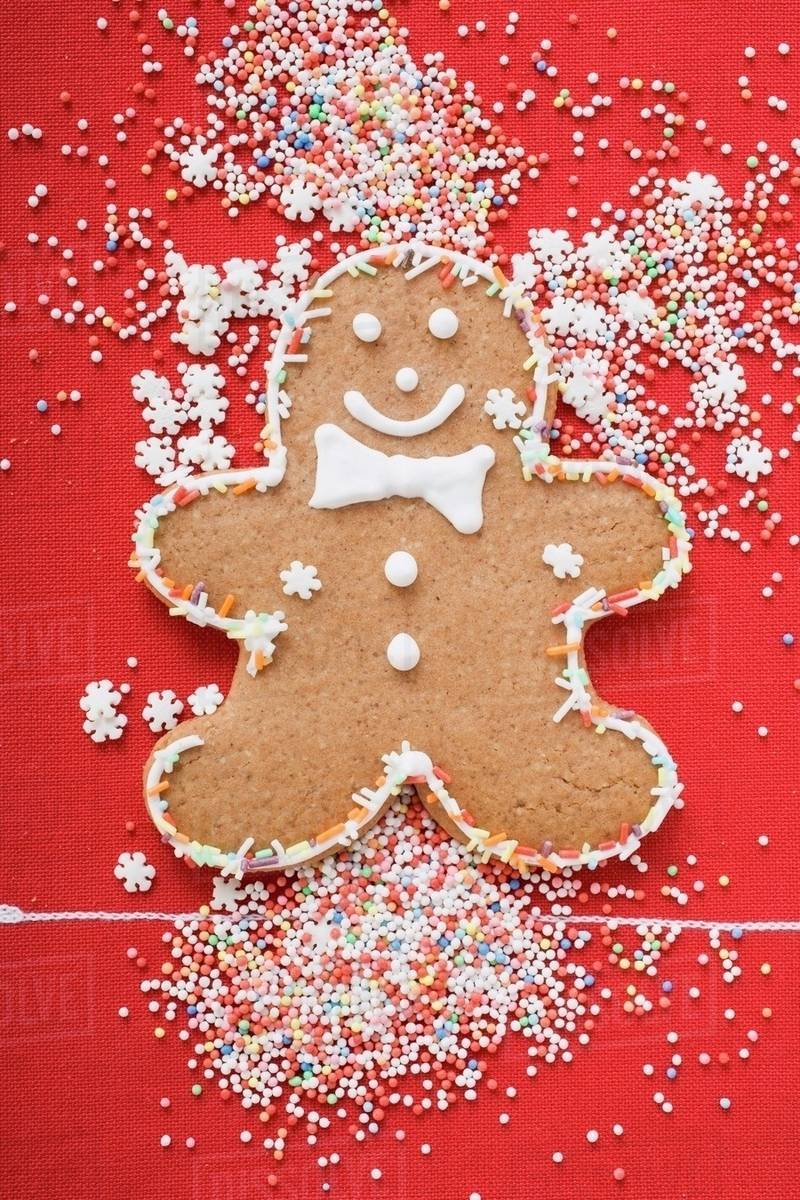 Gingerbread man with sprinkles - Royalty-free Stock Photo | Dissolve