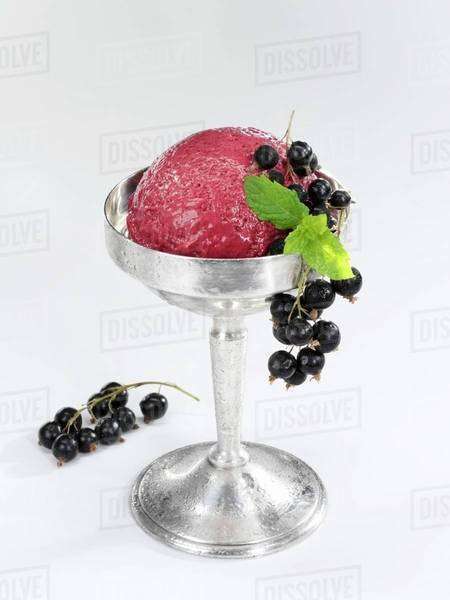 Cassis ice cream with blackcurrants - Royalty-free Stock Photo | Dissolve