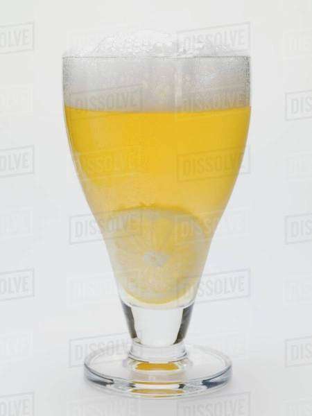 Glass of shandy with slice of lemon (UK) - Royalty-free Stock Photo ...