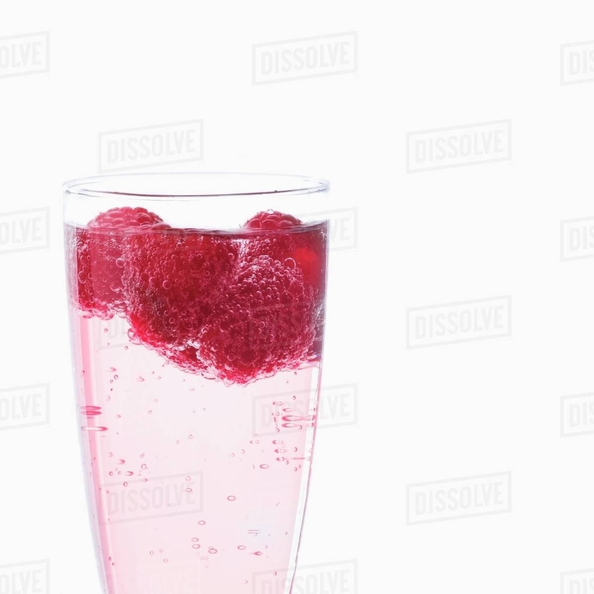 Mineral water and raspberries in glass - Royalty-free Stock Photo ...