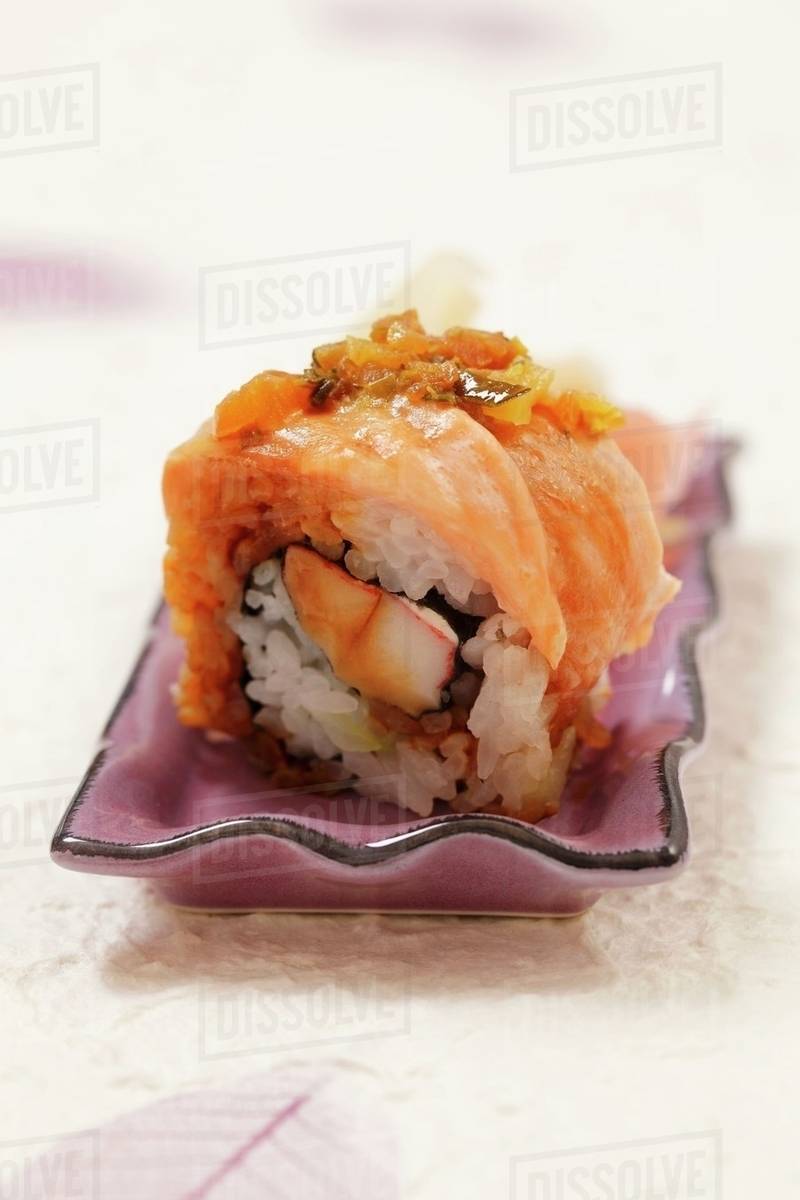 Maki made with surimi and grilled salmon - Royalty-free Stock Photo ...
