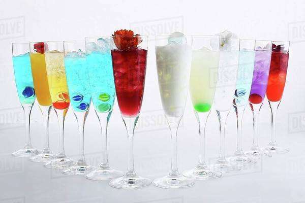 Lots of different coloured cocktails - Royalty-free Stock Photo | Dissolve