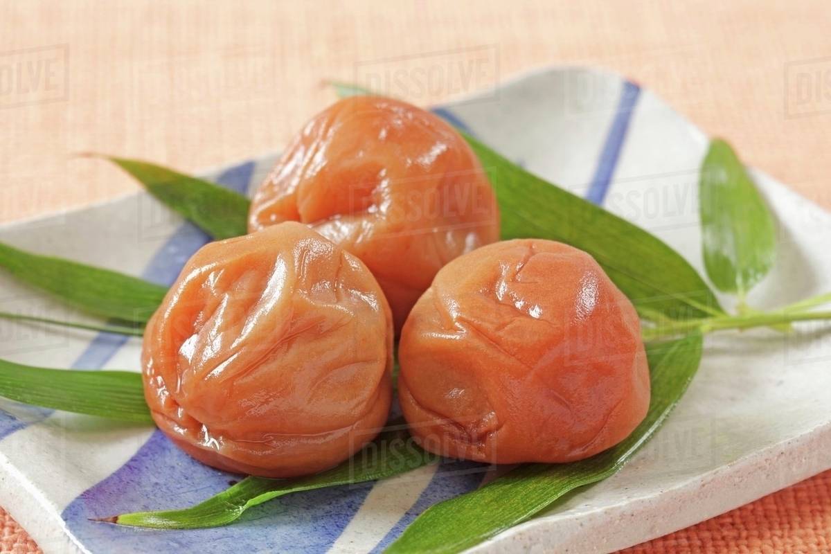 Umeboshi (preserved ume fruit, Japan) - Stock Photo - Dissolve