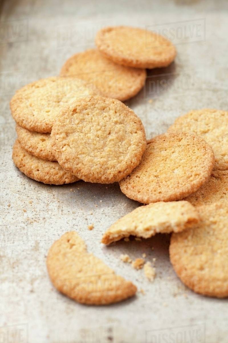 Oat biscuits on a stone surface - Royalty-free Stock Photo | Dissolve