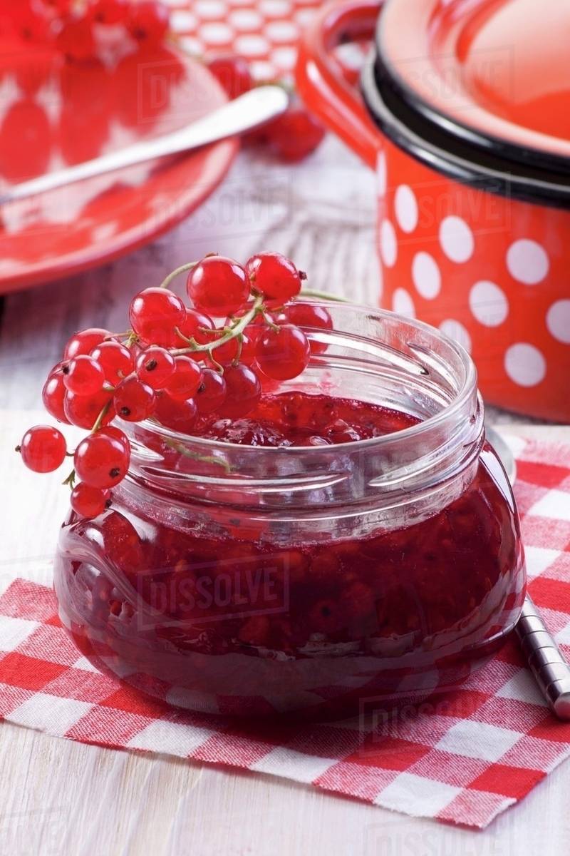 Redcurrant jam - Royalty-free Stock Photo | Dissolve