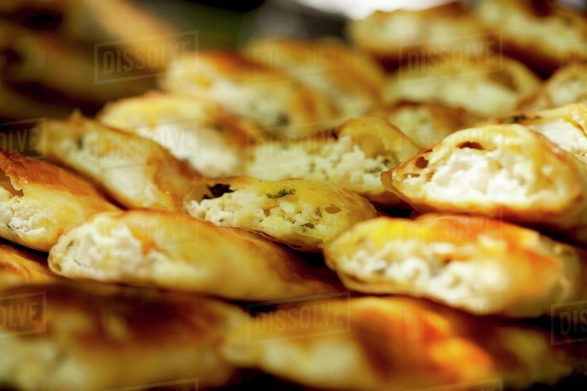 Boreks (Turkish pastry parcels) filled with feta cheese - Royalty-free ...