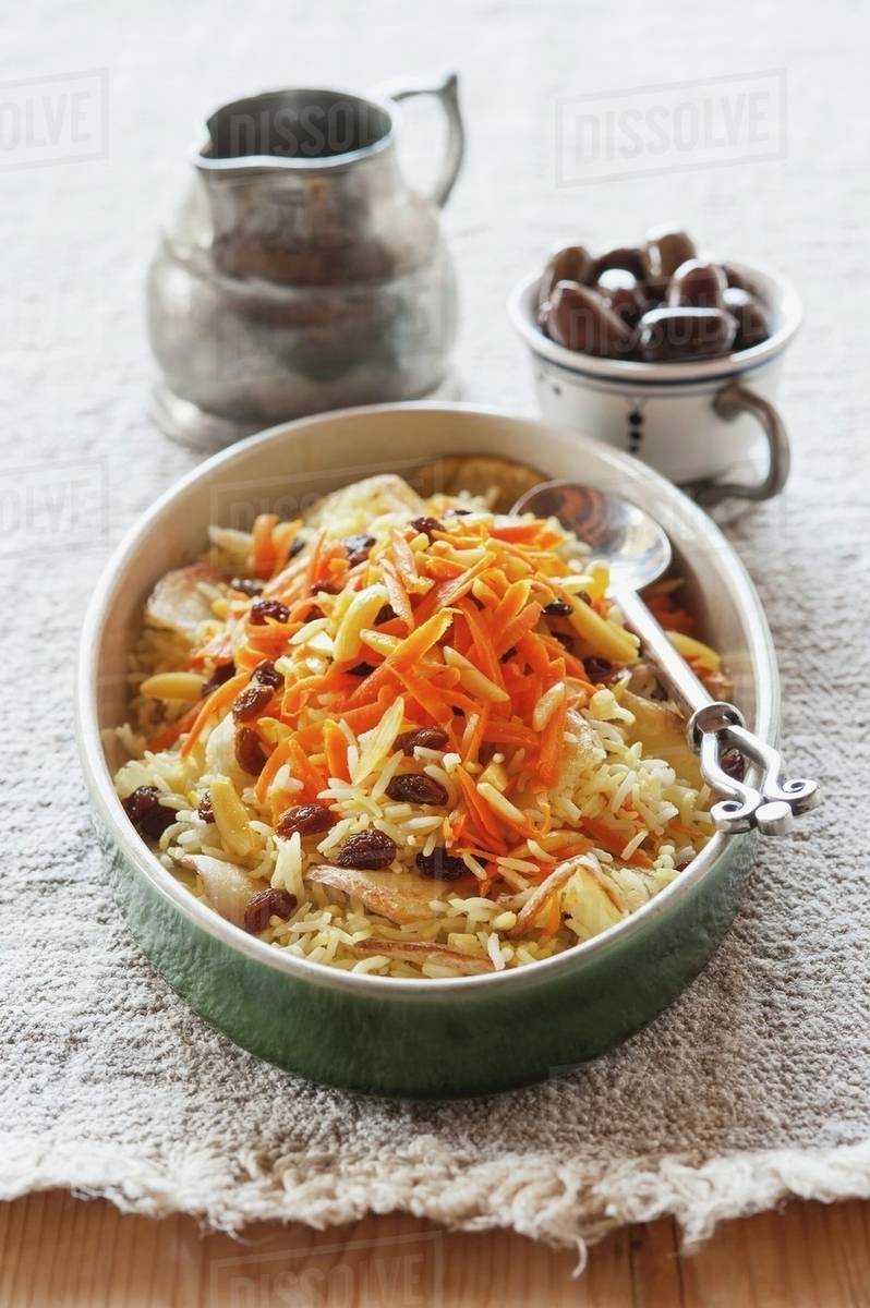Saffron rice with carrots and raisins - Royalty-free Stock Photo | Dissolve