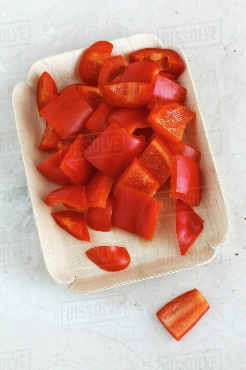 Chopped red peppers - Royalty-free Stock Photo | Dissolve