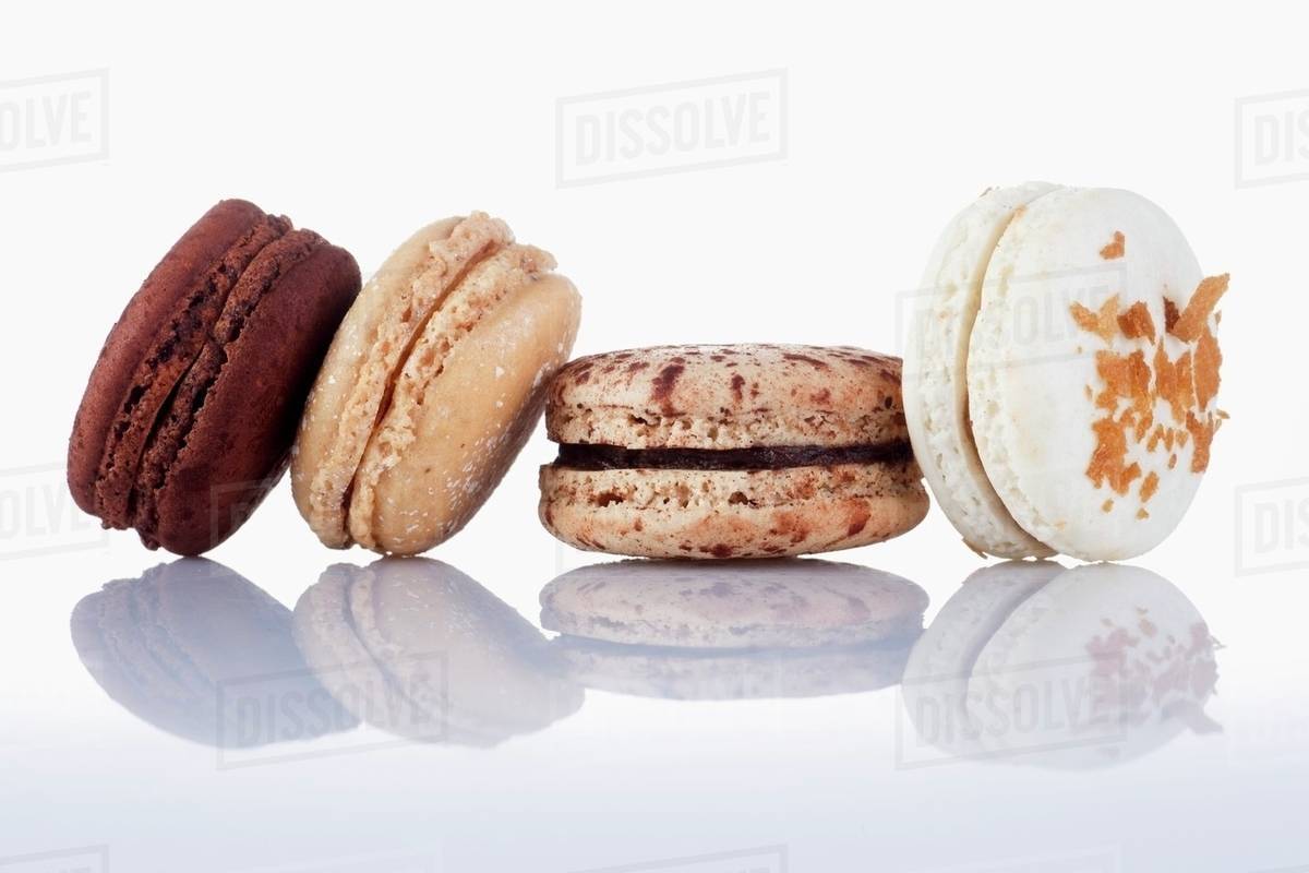 Four different macaroons - Stock Photo - Dissolve