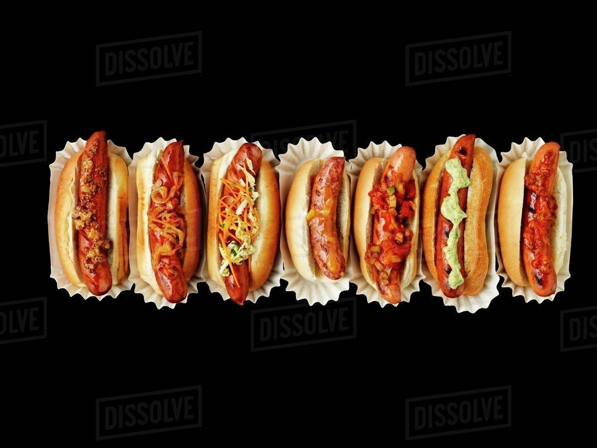 A row of hot dogs - Royalty-free Stock Photo | Dissolve