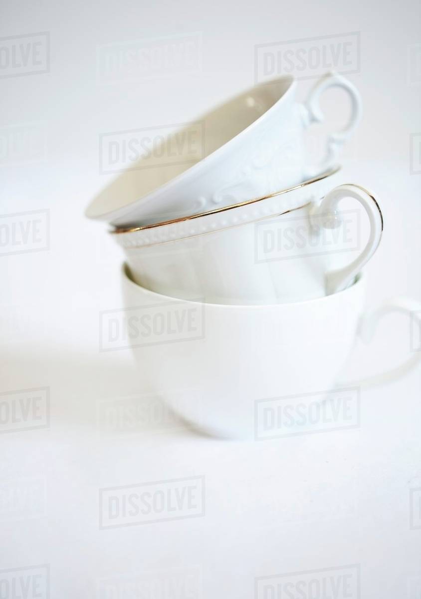 Three tea cups (stacked) - Stock Photo - Dissolve
