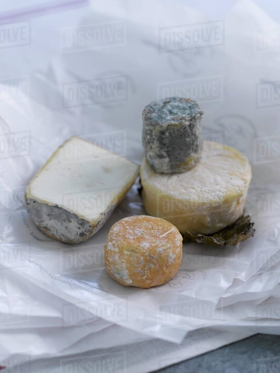 Four different types of goat's cheese - Royalty-free Stock Photo | Dissolve