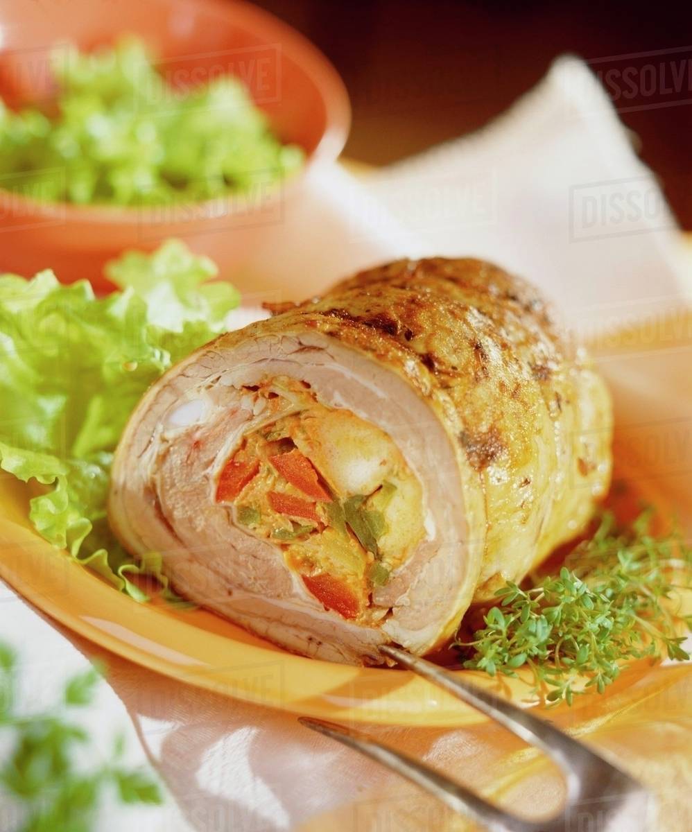 Rolled veal roast with vegetable stuffing - Royalty-free Stock Photo ...