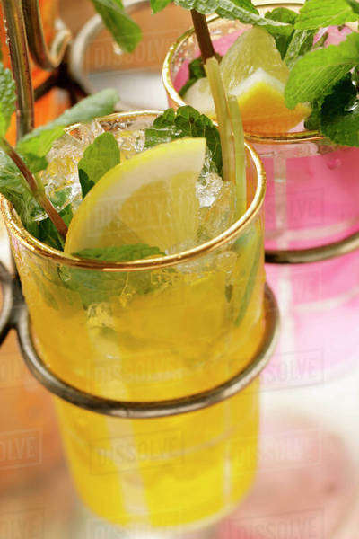 Lemonade with ice cubes and fresh mint - Royalty-free Stock Photo ...