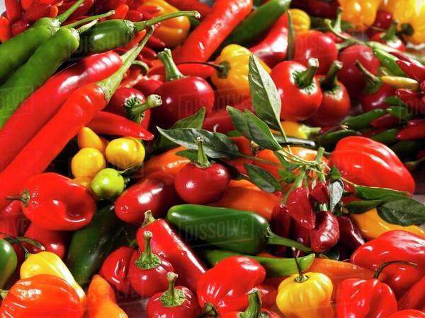 Mixed chillies - Royalty-free Stock Photo | Dissolve