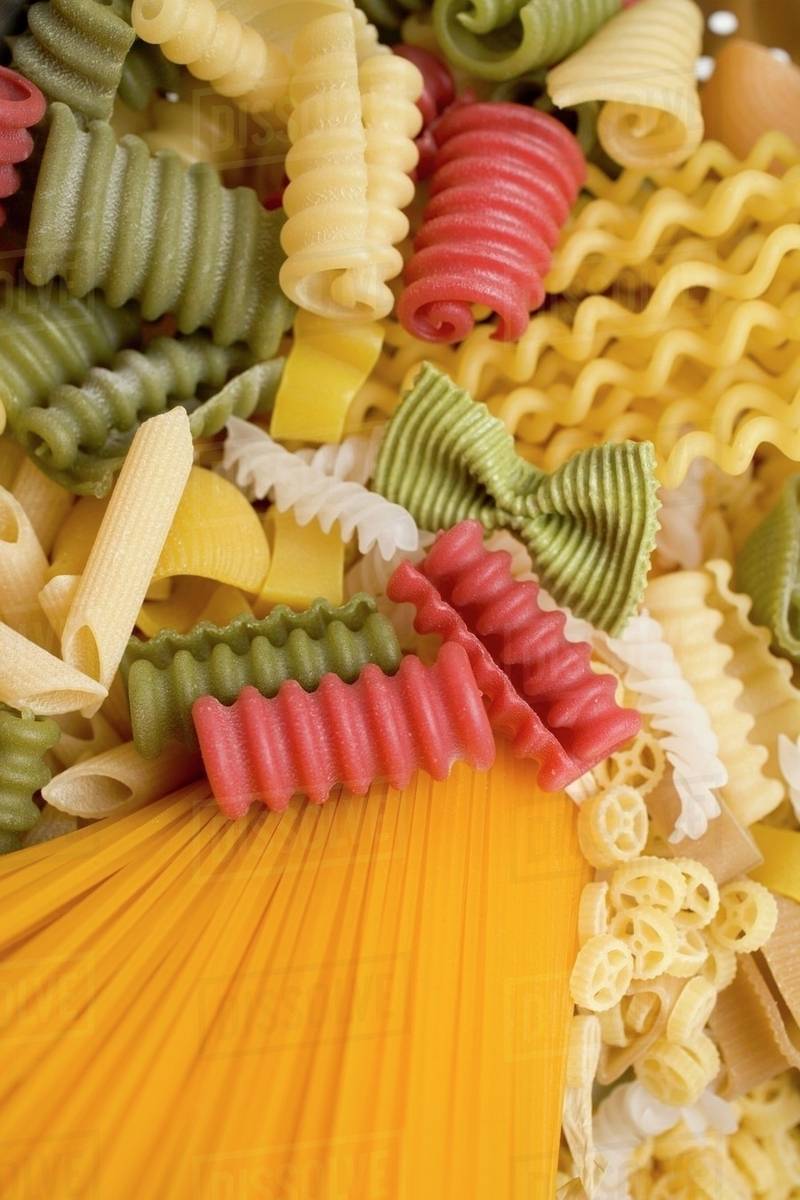 Various types of coloured pasta - Royalty-free Stock Photo | Dissolve