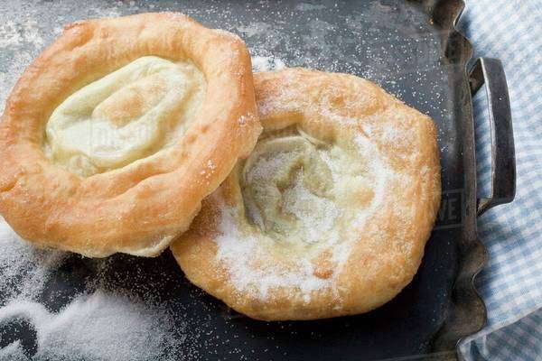 Auszogene (Bavarian fried pastries) with sugar - Royalty-free Stock ...