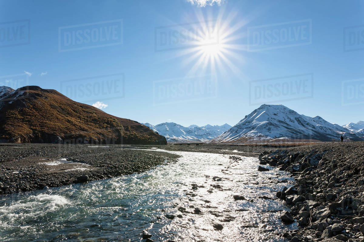 USA, Alaska, View of Toklat River at Denali National Park - Stock Photo ...