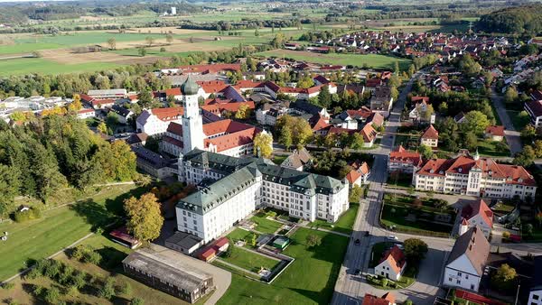 Ursberg Abbey, Ursberg, Bavaria, Germany - Stock Video Footage - Dissolve