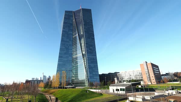 ECB Headquarters, Frankfurt am Main, Hesse, Germany - Stock Video ...