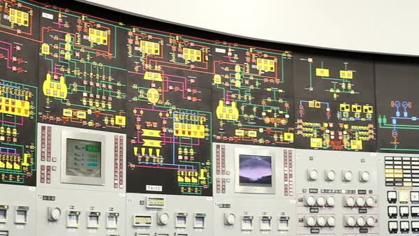 Nuclear power station. Plant control room. VVER monitoring and control ...