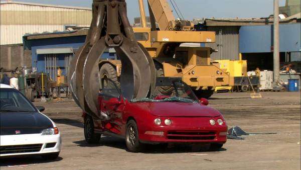 A car crusher picks up red car - HD Rights-managed Stock Video Footage ...