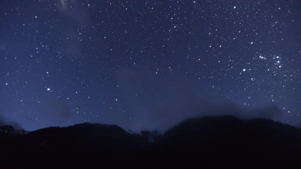 Star filled night sky fades as sun rises - Stock Video Footage - Dissolve