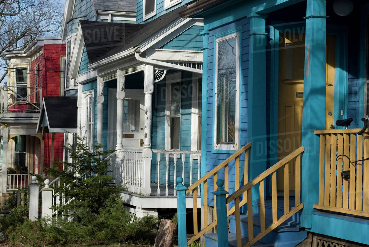 Coloured houses in Halifax, Nova Scotia, Canada. - Royalty-free Stock ...