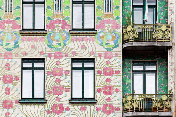 Facade of Jugendstil style in Vienna, Austria - Royalty-free Stock ...