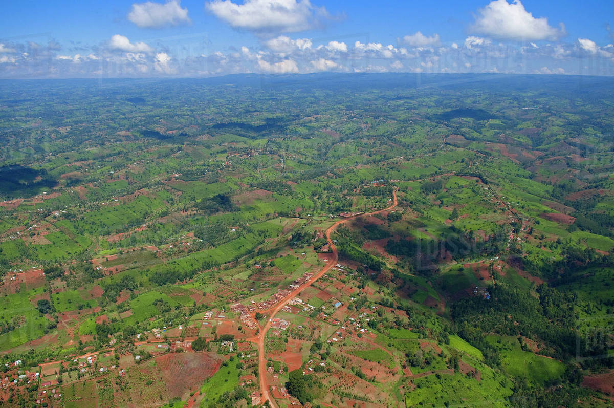 Aerial View of Landscape, Kenya - Stock Photo - Dissolve