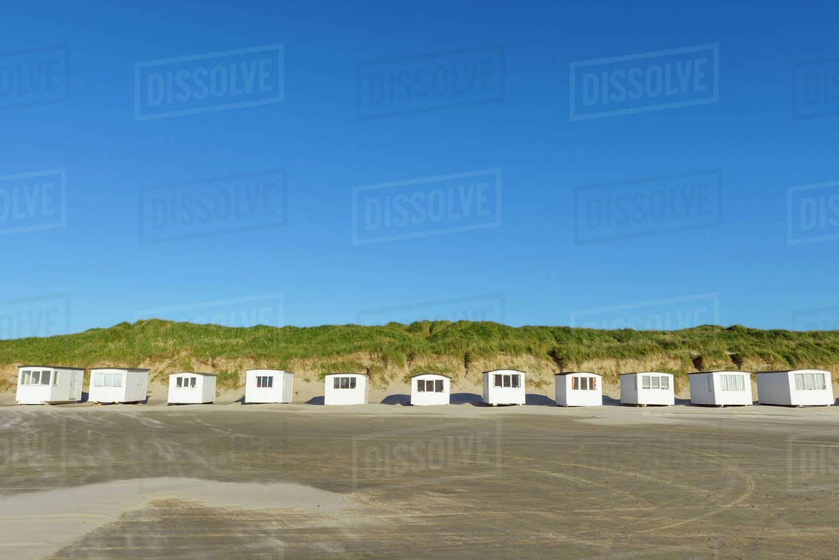 Beach Huts in Summer, Blokhus, Jammerbugt Municipality, North Jutland ...