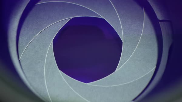 Lens iris opening and closing - Stock Video Footage - Dissolve