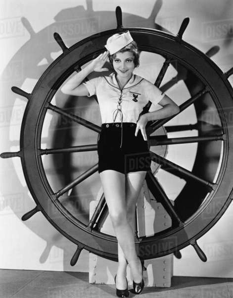 Portrait of woman in sailor costume - Royalty-free Stock Photo | Dissolve