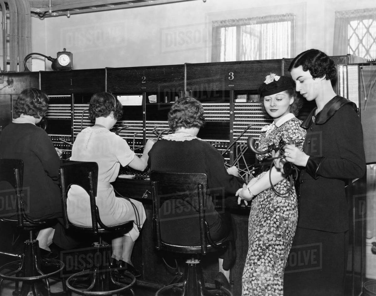 Telephone operators at switchboard - Royalty-free Stock Photo | Dissolve