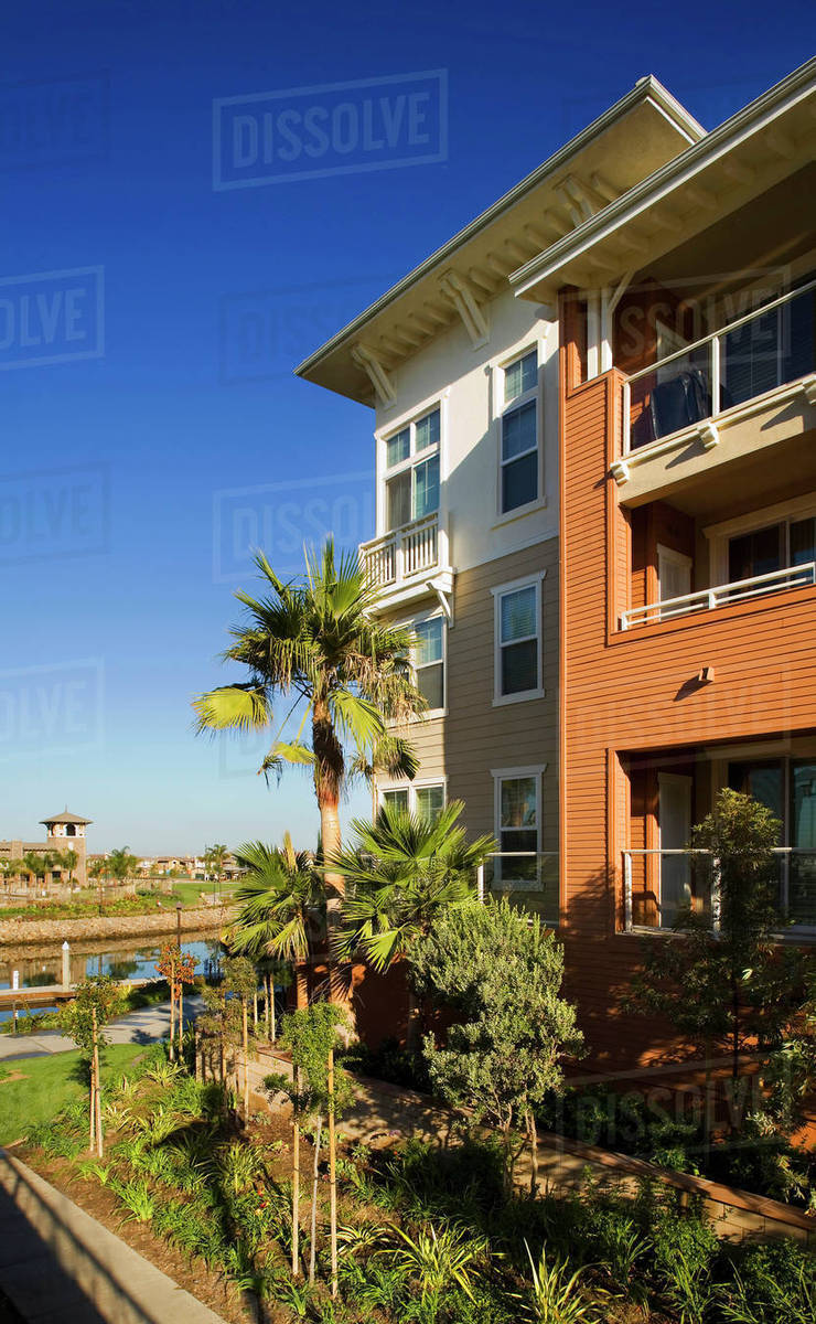 Exterior of contemporary loft style condos - Royalty-free Stock Photo ...