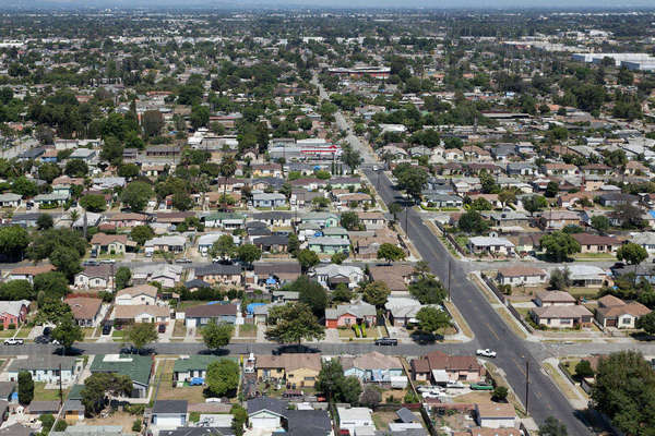 Aerial view of Los Angeles suburb - Royalty-free Stock Photo | Dissolve