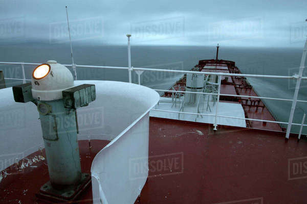 Flying bridge of ocean-going ship - Stock Photo - Dissolve