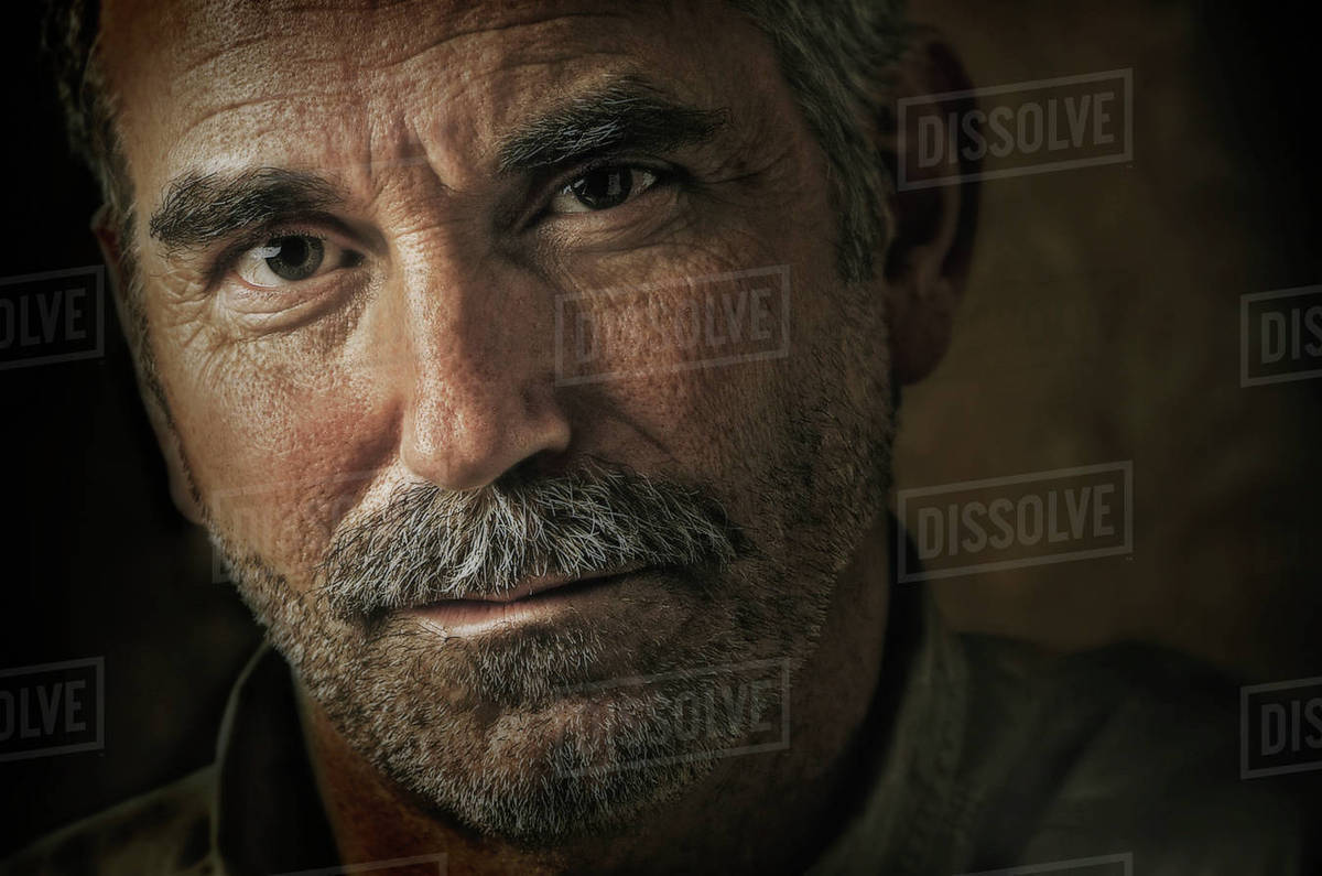 Caucasian man's grizzled face - Royalty-free Stock Photo | Dissolve