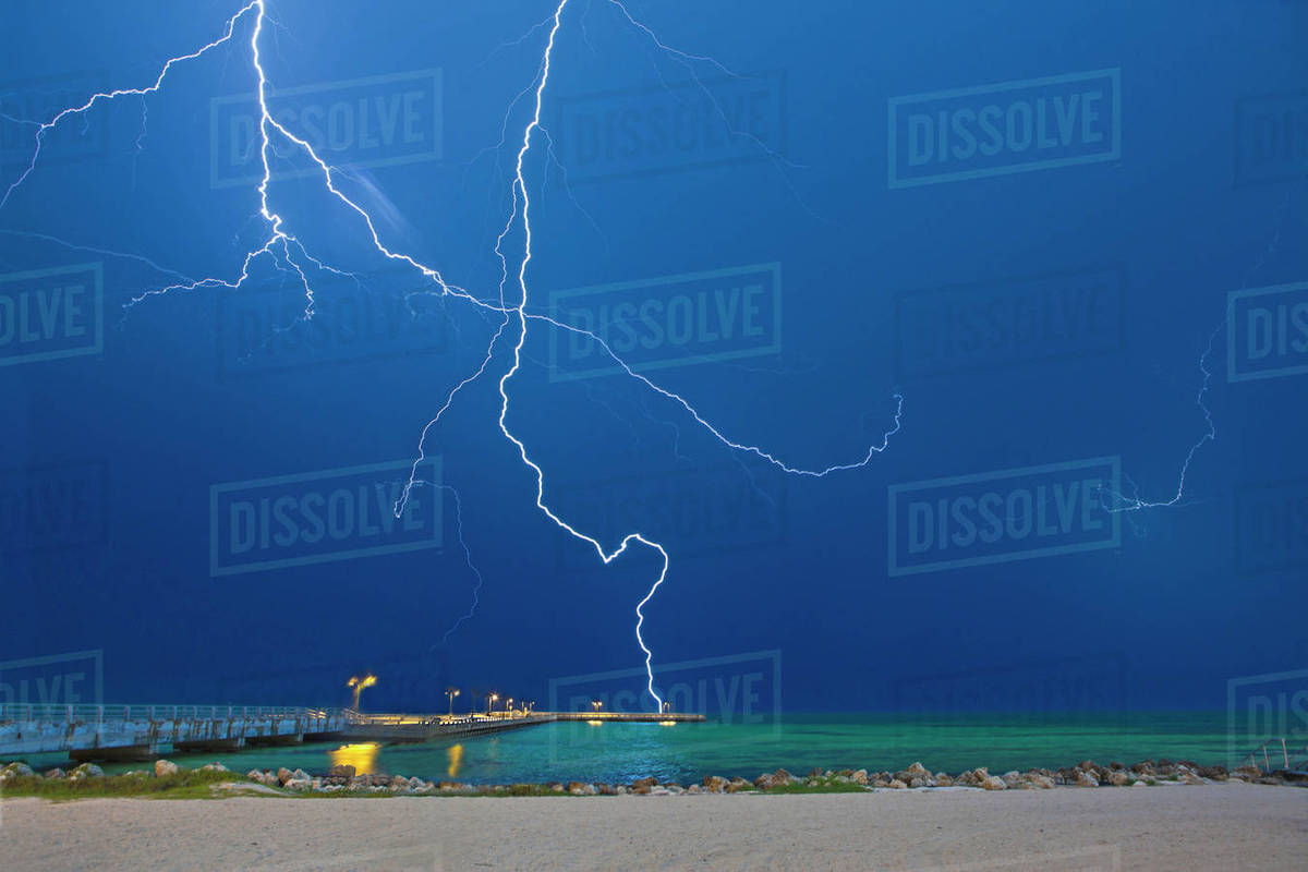 Lightning at the Beach - Royalty-free Stock Photo | Dissolve