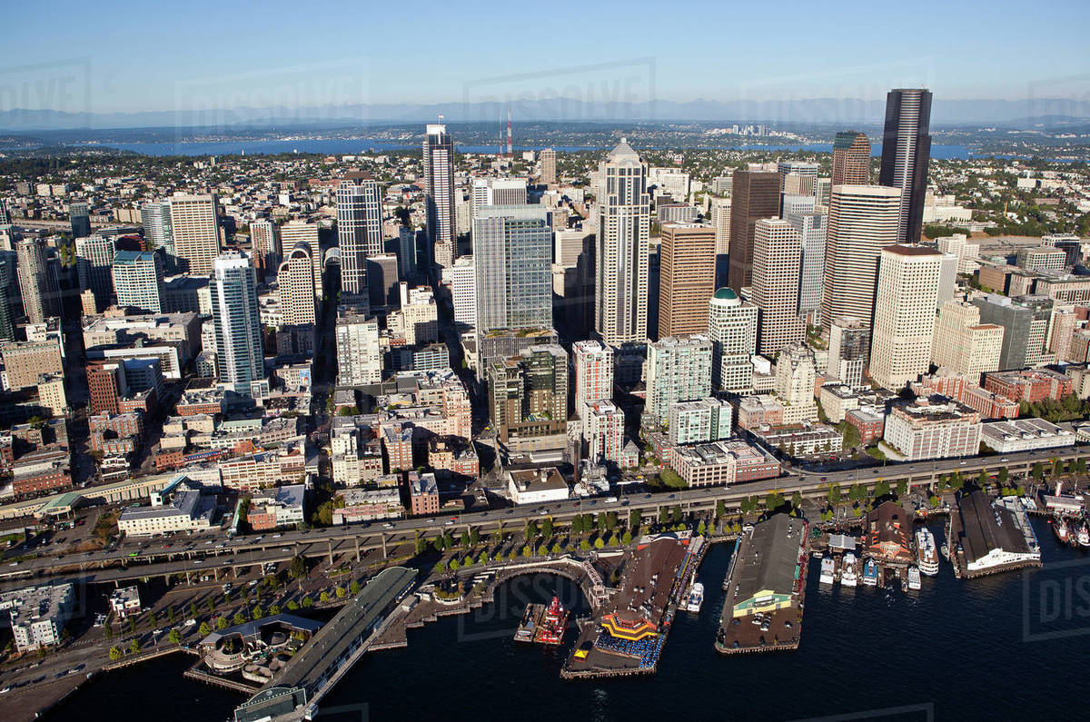 Seattle Office Buildings - Stock Photo - Dissolve